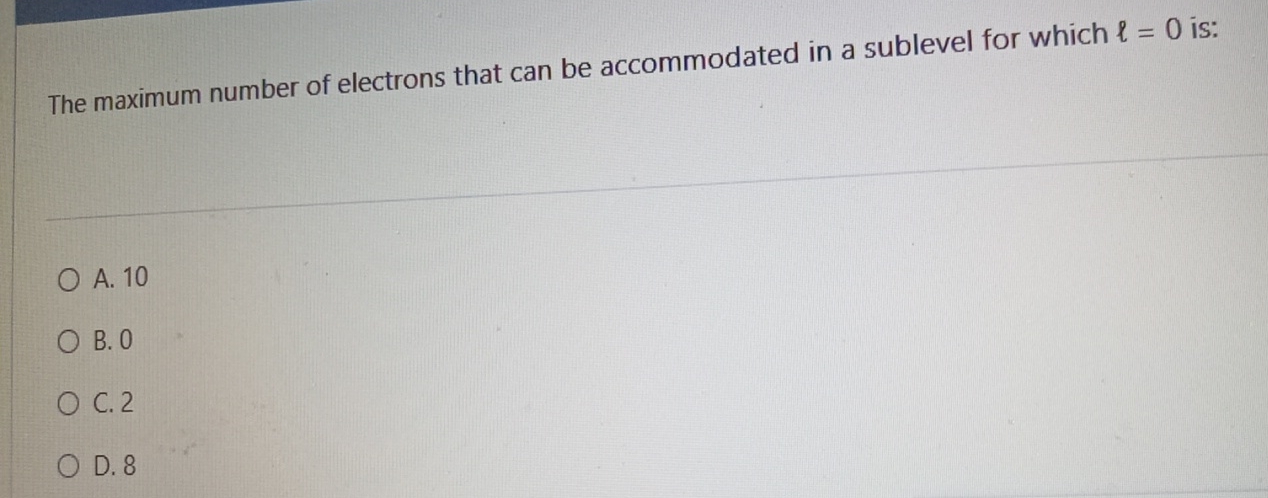 Solved The maximum number of electrons that can be | Chegg.com