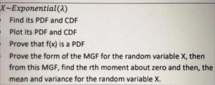 Solved X~Exponential(2) Find its PDF and CDF Plot its PDF | Chegg.com