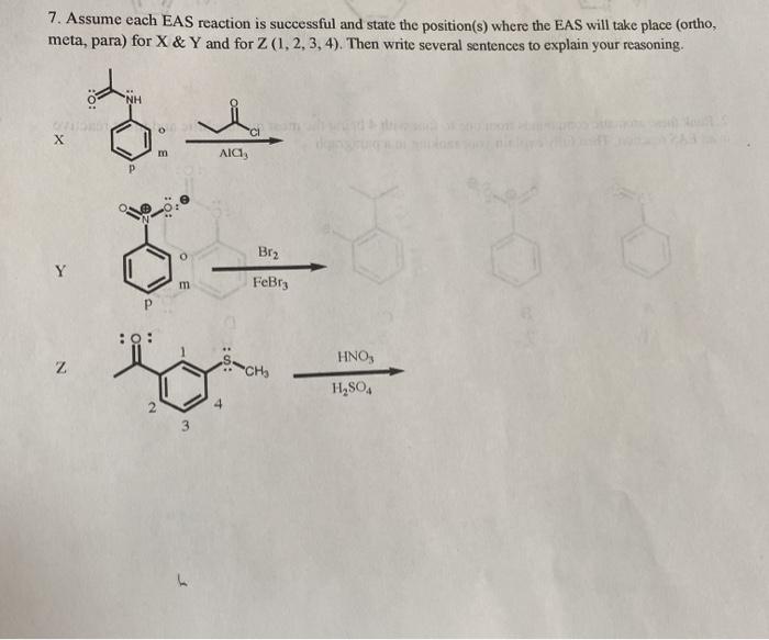 Solved 7. Assume each EAS reaction is successful and state | Chegg.com