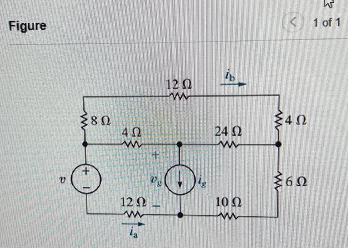 Solved The currents ia and ib in the circuit in (Figure 1) | Chegg.com