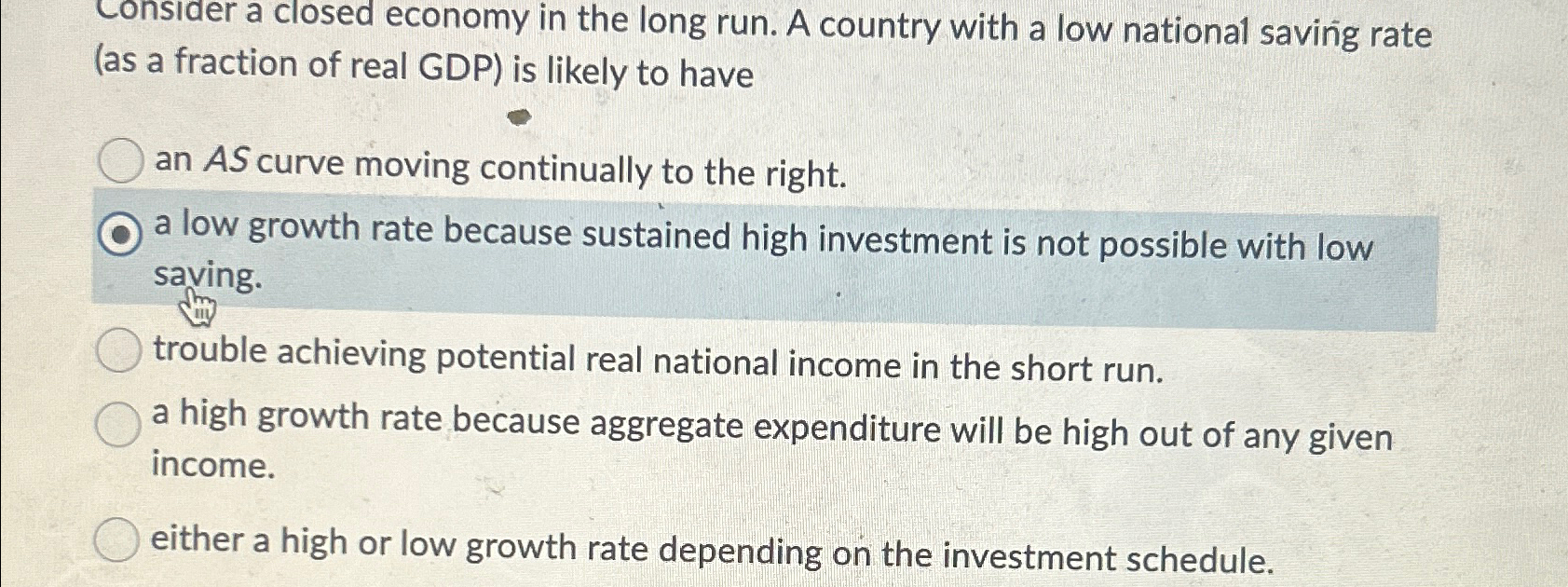 Solved Consider a closed economy in the long run. A country | Chegg.com