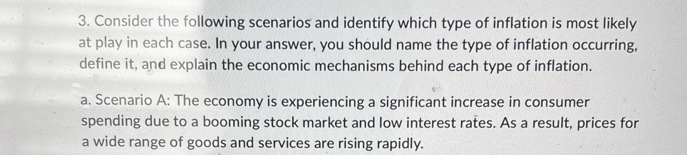 Solved Consider the following scenarios and identify which | Chegg.com