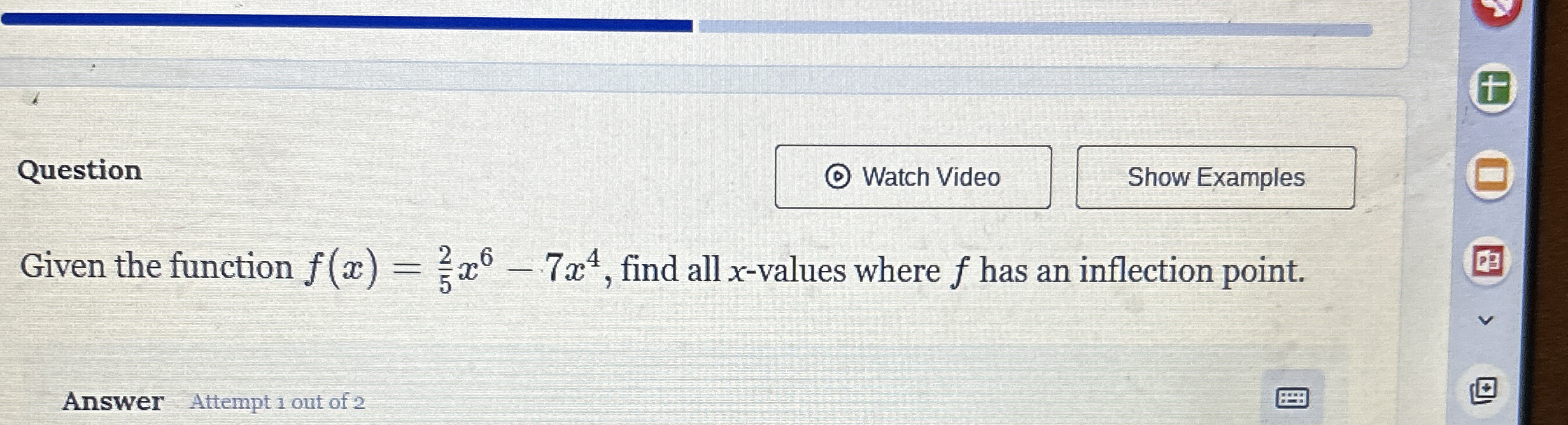 Solved Given the function f(x)=25x6-7x4, ﻿find all x-values | Chegg.com