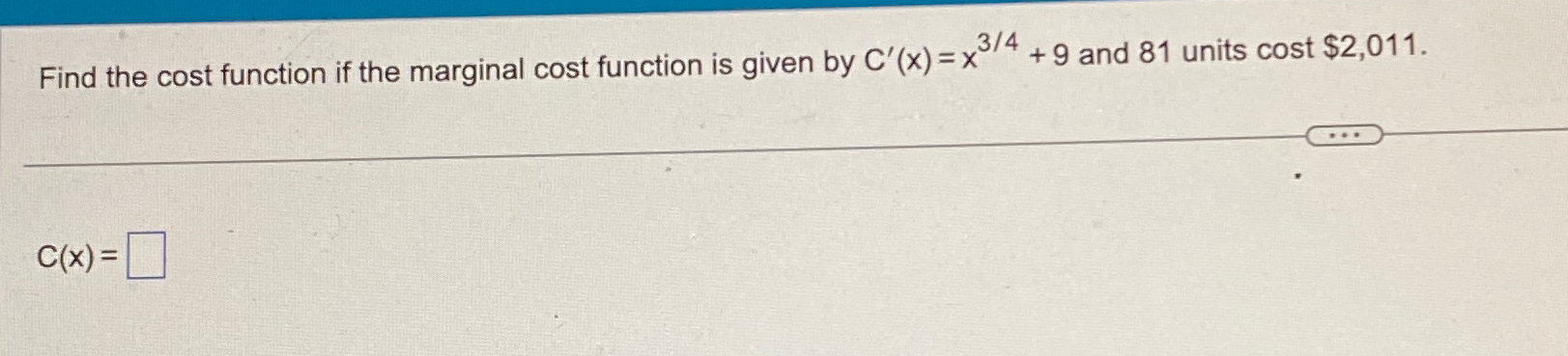 Solved Find the cost function if the marginal cost function | Chegg.com