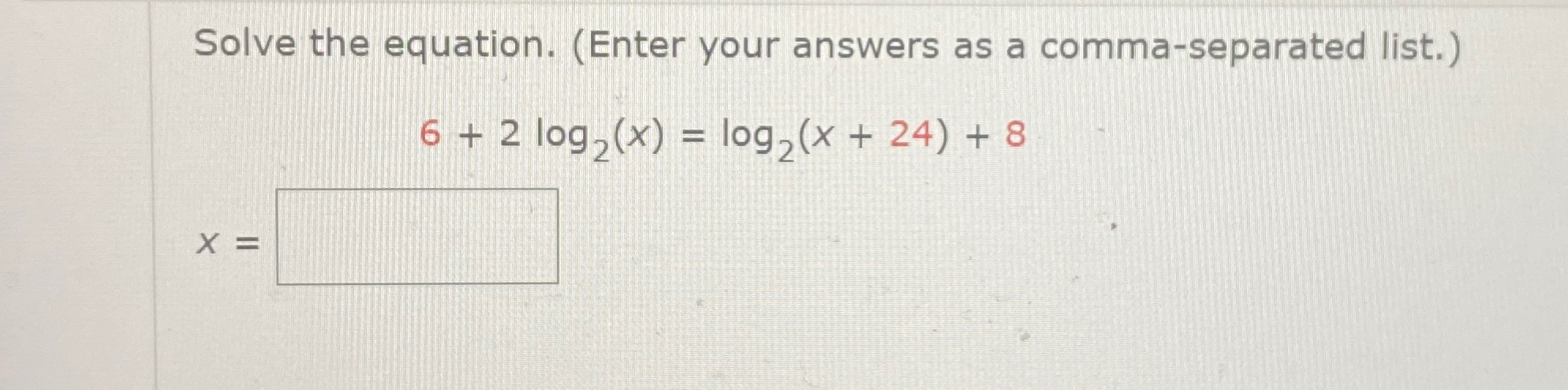 Solved Solve the equation. (Enter your answers as a | Chegg.com