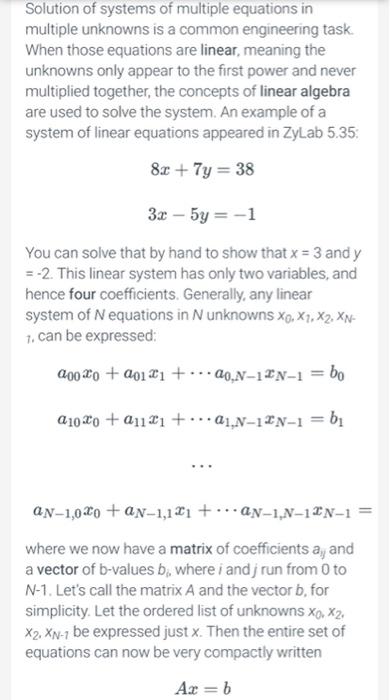 Solved Solution of systems of multiple equations in multiple | Chegg.com
