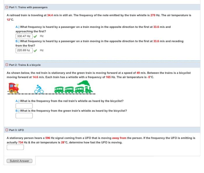 Solved Part 1: Trains with passengers A railroad train is | Chegg.com