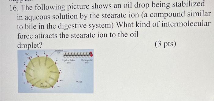 Solved 16. The following picture shows an oil drop being | Chegg.com