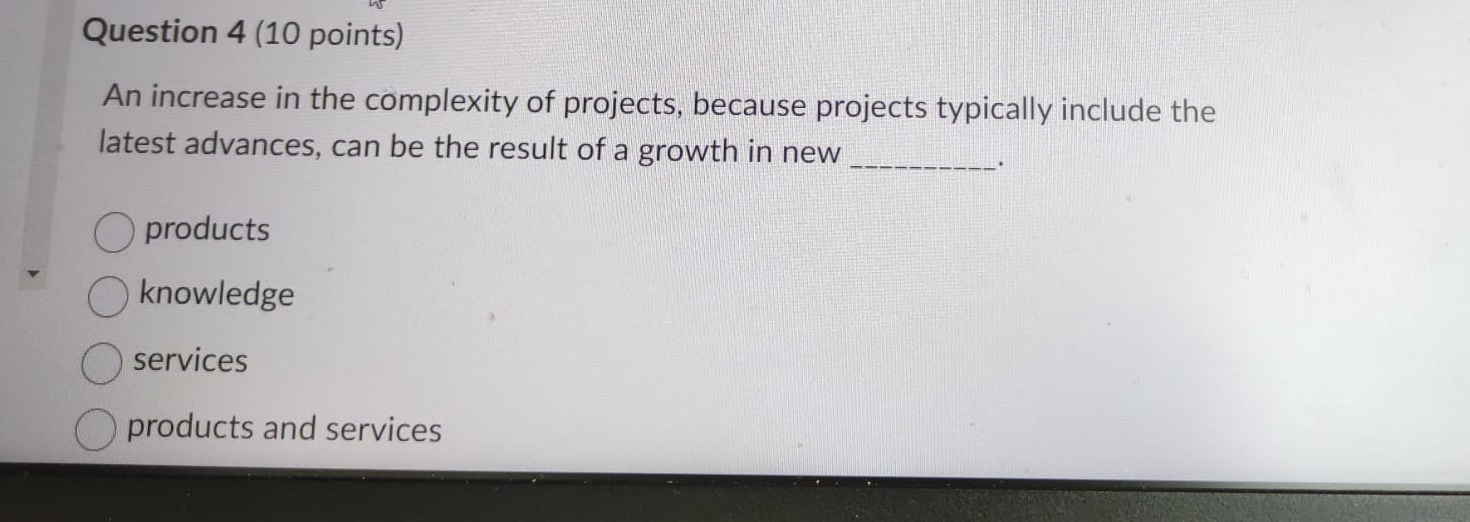 Solved Question 4 (10 ﻿points)An increase in the complexity | Chegg.com