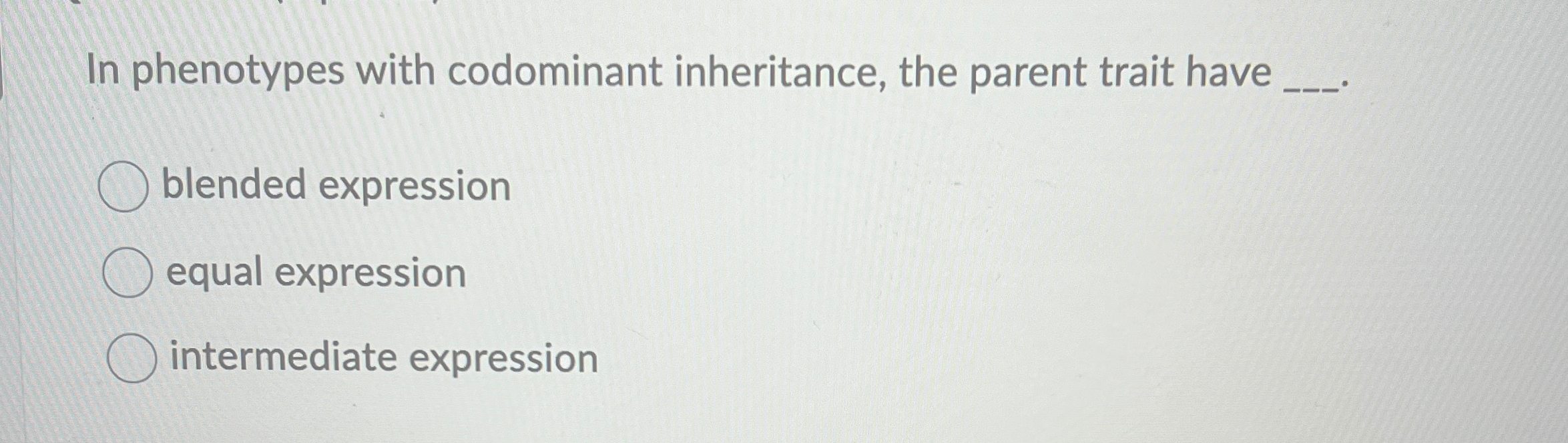 Solved In phenotypes with codominant inheritance, the parent | Chegg.com