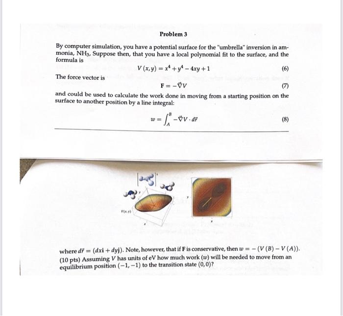 Solved By computer simulation, you have a potential surface | Chegg.com