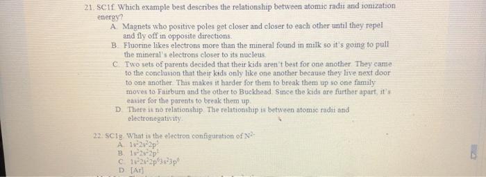 Solved 21 scif Which example best describes the relationship | Chegg.com