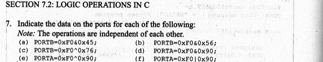 Solved SECTION 7.2: LOGIC OPERATIONS INC ht 7. Indicate the | Chegg.com