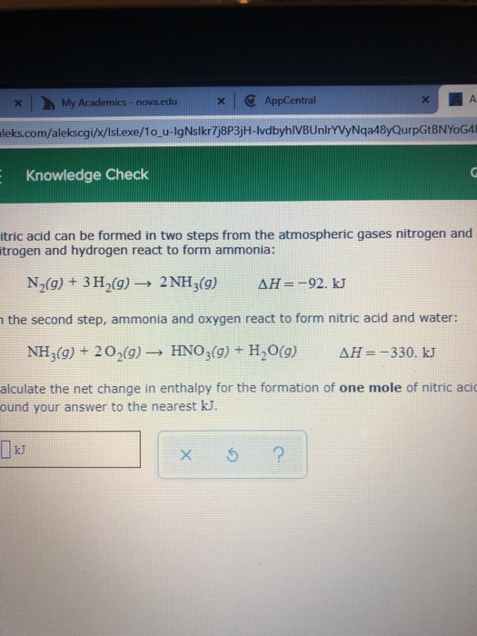 Solved My Academics -nova.edu x AppCentral | Chegg.com