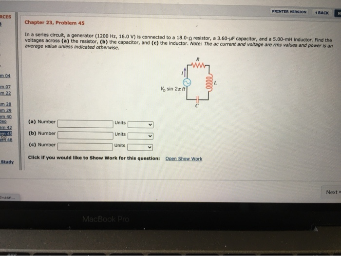 Solved PRINTER VERSION 4 BACK N RCES 23 Chapter 23, Problem | Chegg.com