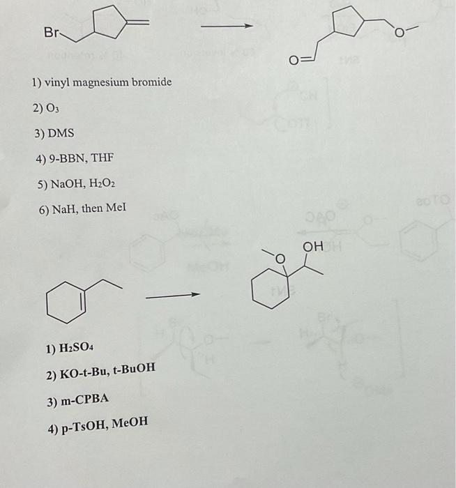 Solved Br O= 1) vinyl magnesium bromide 2) O3 3) DMS 4) | Chegg.com