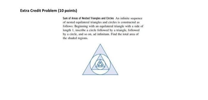 Solved Extra Credit Problem 10 Points Sum Of Areas Of