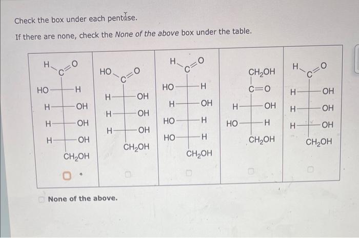 Solved Check the box under each aldose. If there are none, | Chegg.com