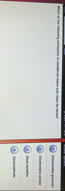 Solved Which of the following antiseptics is considered | Chegg.com