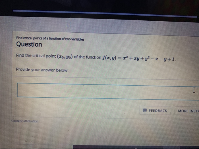 Solved Find the critical points of a function of two | Chegg.com