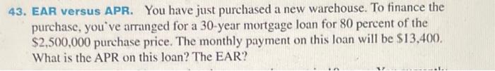 Solved 43. Here we are given the PVA, number of periods, and | Chegg.com