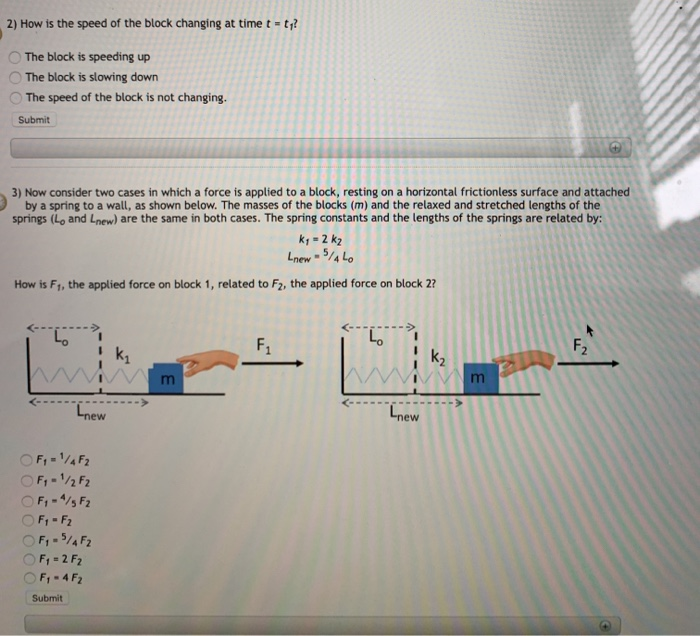 Solved A block is attached to a wall by a spring and is | Chegg.com