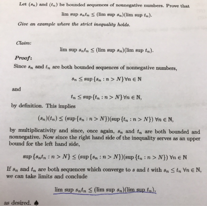 Solved Let (8n) and (tn) be bounded sequences of nonnegative | Chegg.com