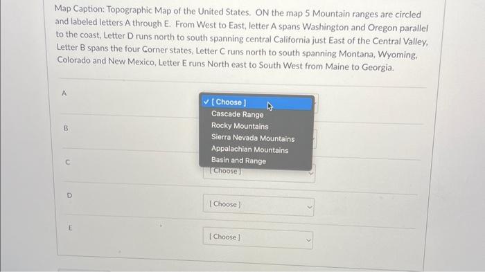 Solved Match the Letters on the map below with the Correct | Chegg.com