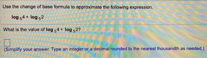 Solved Use the change of base formula to approximate the | Chegg.com