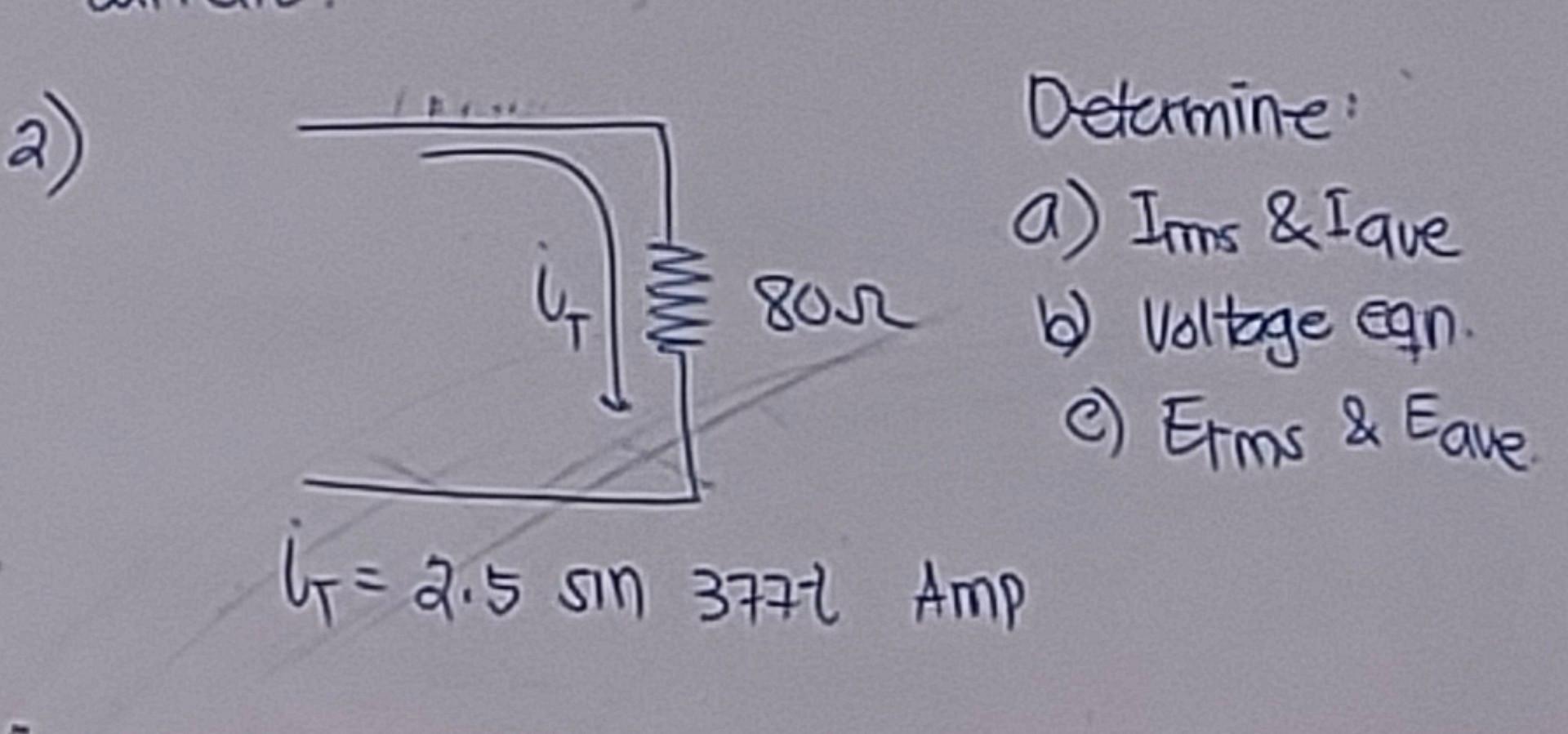 Solved Determine: a) Ims \& Ique b) Voltage eqn. c) Erms \& | Chegg.com