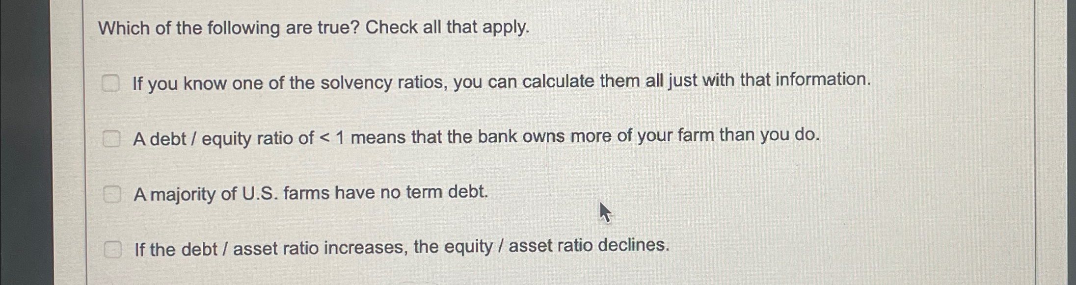 Solved Which of the following are true? Check all that | Chegg.com