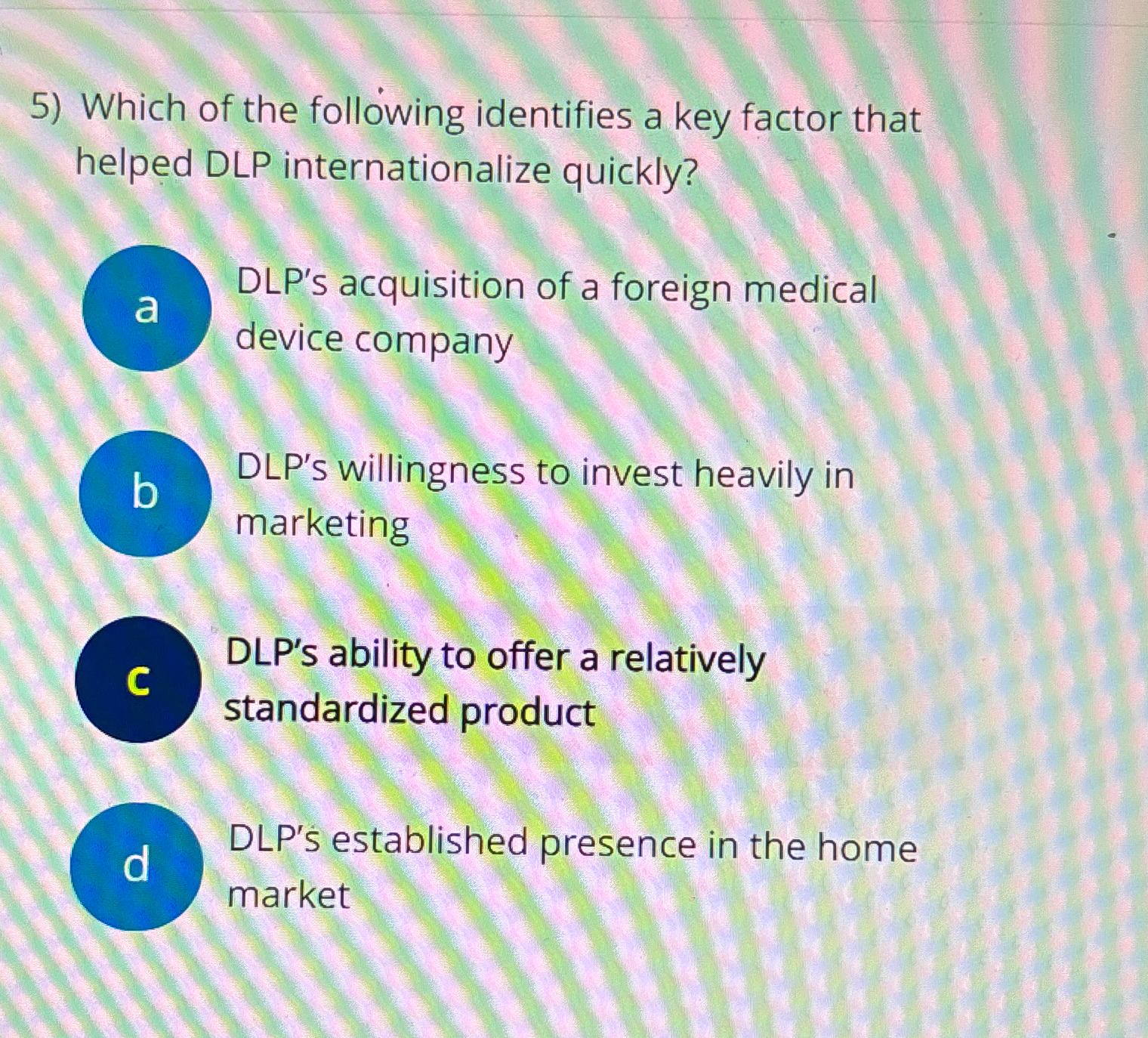 Solved Which of the following identifies a key factor that | Chegg.com