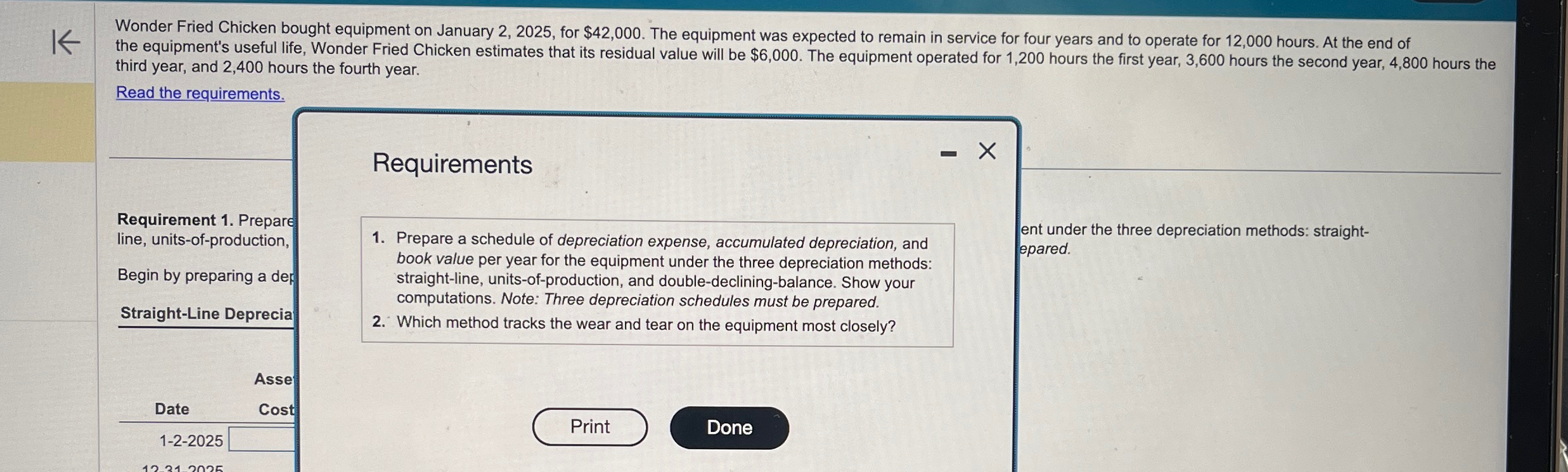 Wonder Fried Chicken bought equipment on January | Chegg.com