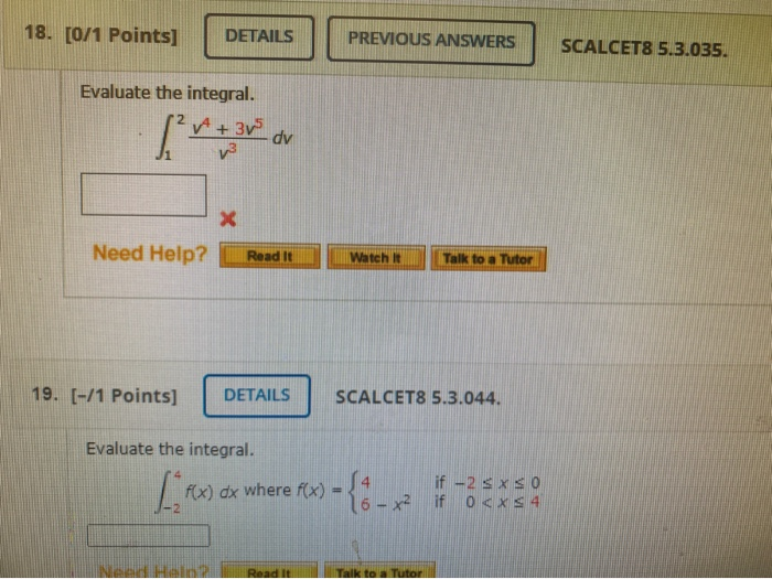 Solved 18. [0/1 Points] DETAILS PREVIOUS ANSWERS SCALCET8 | Chegg.com