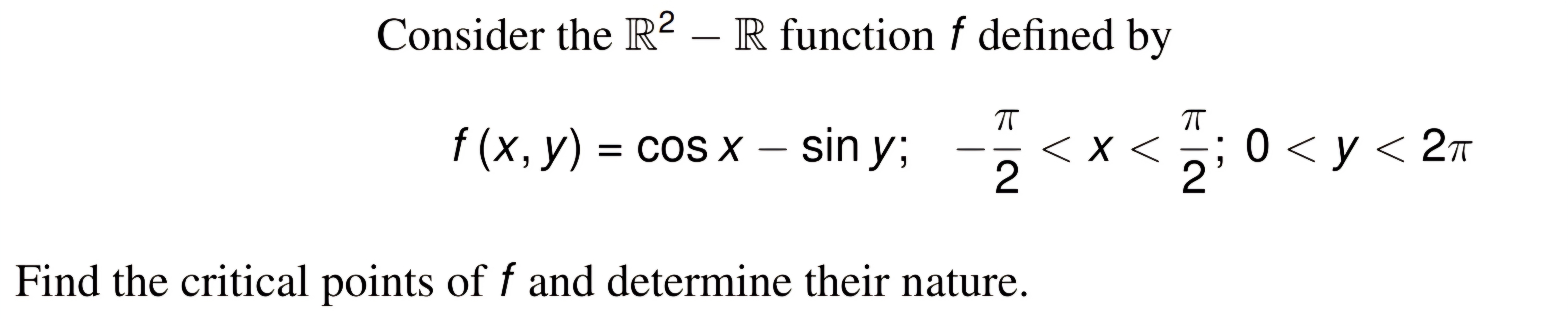 Solved Consider the R2-R ﻿function f ﻿defined | Chegg.com