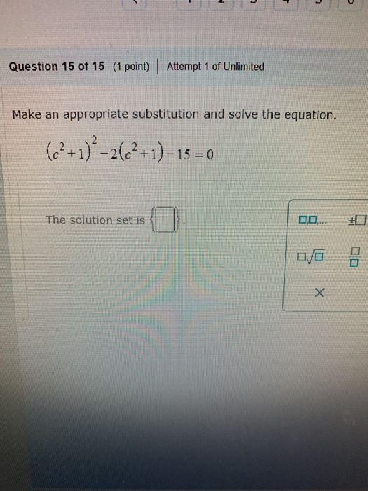 Solved U Question 15 of 15 (1 point) | Attempt 1 of | Chegg.com