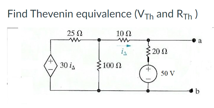 Solved Find Thevenin equivalence ( VTh ﻿and {:RTh) | Chegg.com