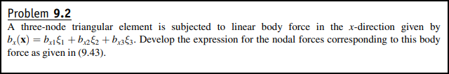 Solved Problem 9.2A three-node triangular element is | Chegg.com