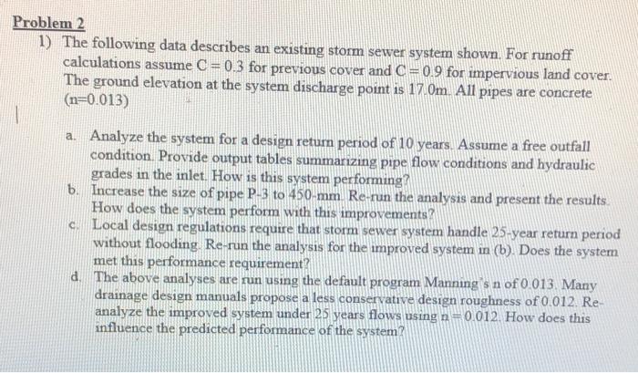 Solved Problem 2 1) The following data describes an existing | Chegg.com