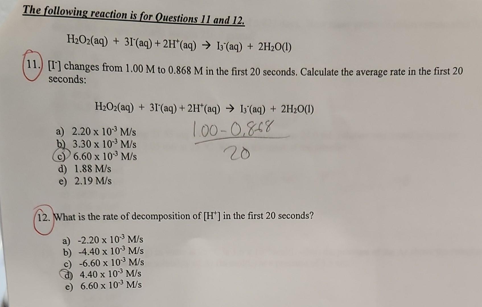 Solved The following reaction is for Questions 11 and 12 . | Chegg.com