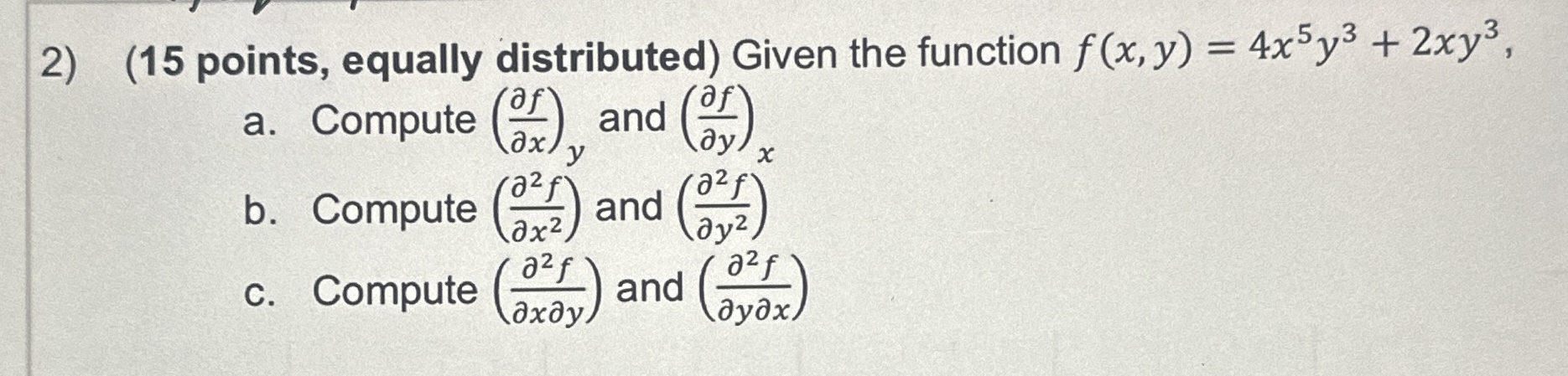 Solved (15 ﻿points, equally distributed) ﻿Given the function | Chegg.com
