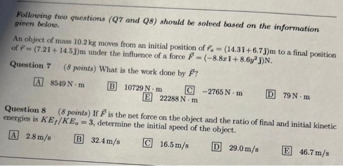 Solved Following two questions (Q7 and Q8) should be solved | Chegg.com