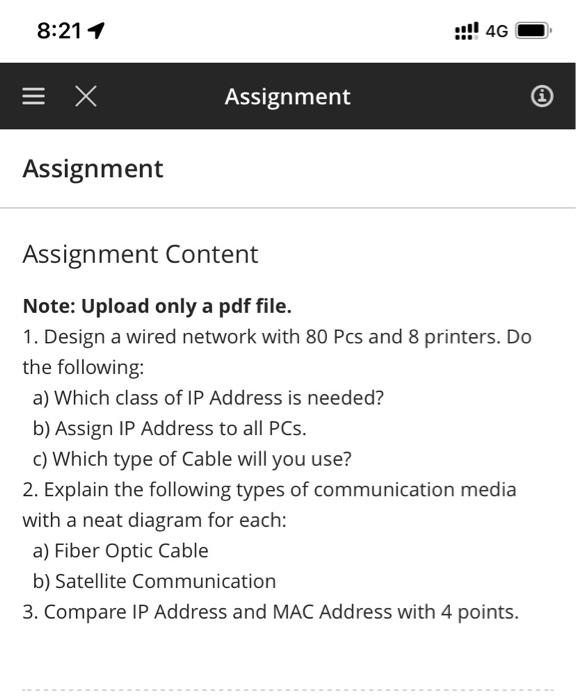 Solved Assignment Content Note Upload Only A Pdf File 1 