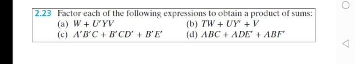 Solved 2.23 Factor each of the following expressions to | Chegg.com
