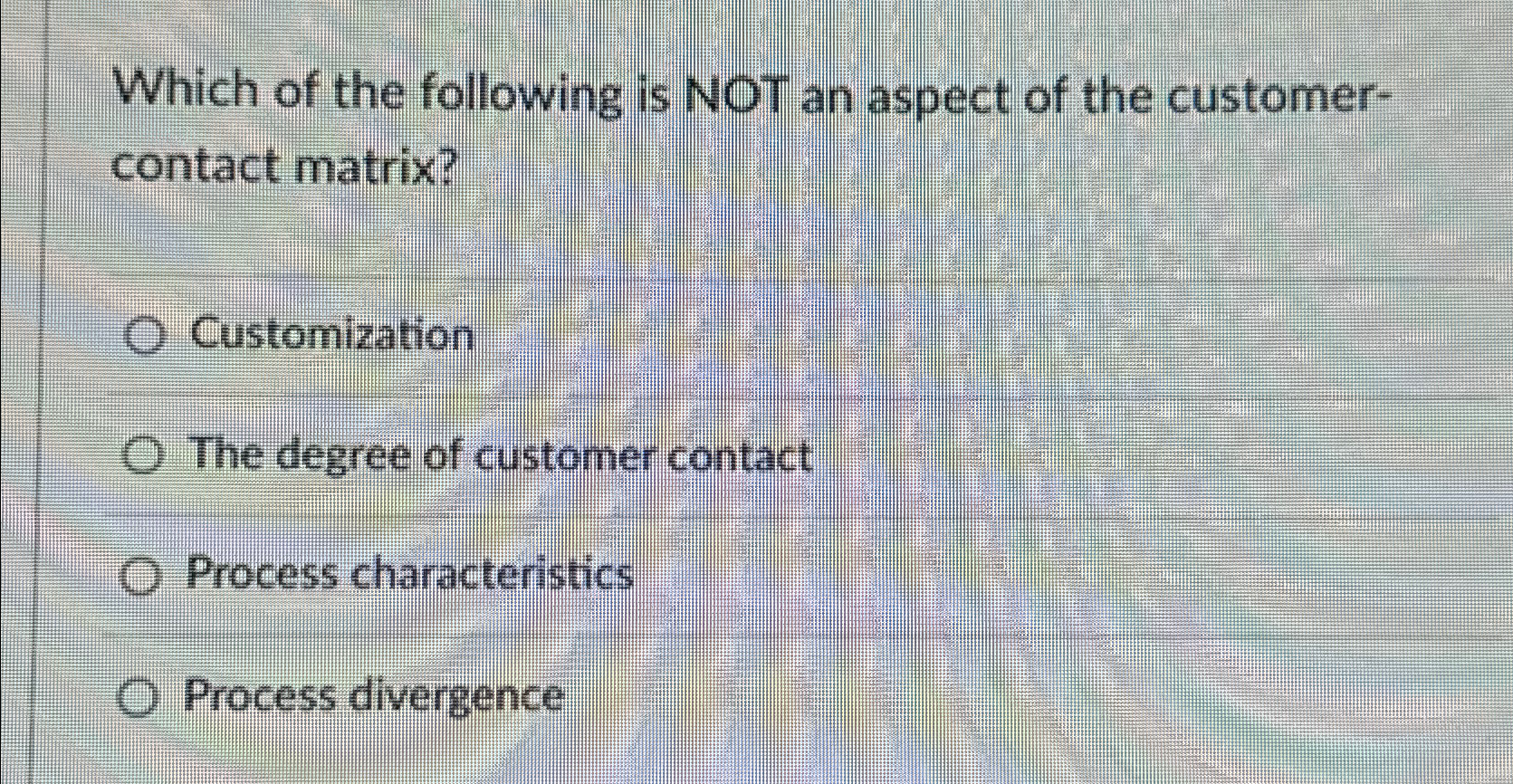Solved Which of the following is NOT an aspect of the | Chegg.com