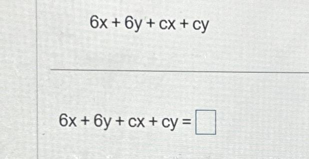 Solved 6x+6y+cx+cy6x+6y+cx+cy= | Chegg.com