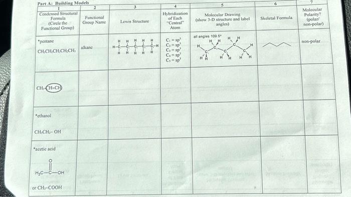 Solved Part A: Building Models 1 Condensed Structural | Chegg.com