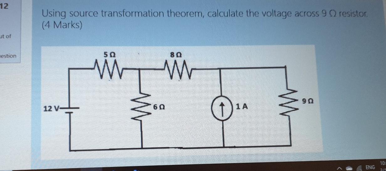 Solved 12 Using source transformation theorem, calculate the | Chegg.com