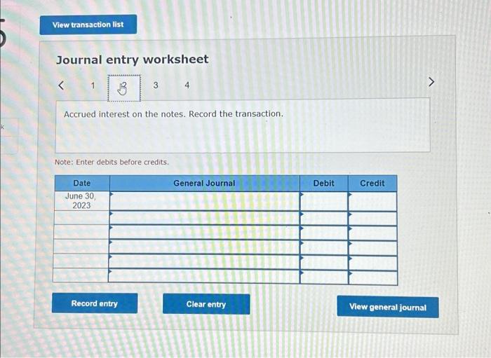 Solved Journal entry worksheet Received interest on the | Chegg.com