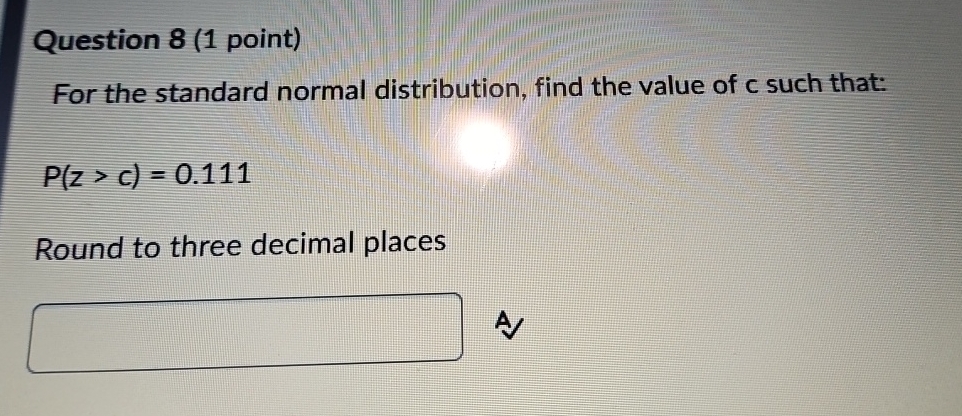 Solved Question 8 (1 ﻿point)For the standard normal | Chegg.com